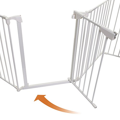 Dreambaby Newport Adapta Baby Gate - Use at Top or Bottom of Stairs - for Straight, Angled or Irregular Shaped Openings (White)