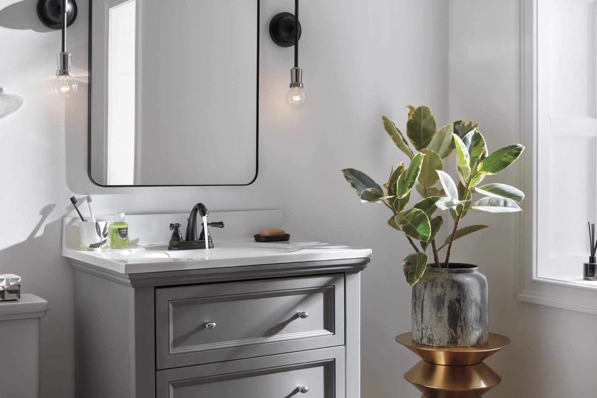 Peerless P2565LF-OB Elmhurst Two-Handle Bath Faucet Centerset, Oil Rubbed Bronze
