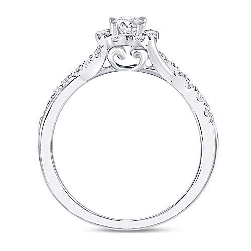 Dazzlingrock Collection 14kt White Gold Womens Round Diamond Solitaire Bridal Wedding Engagement Ring 1/2 ctw