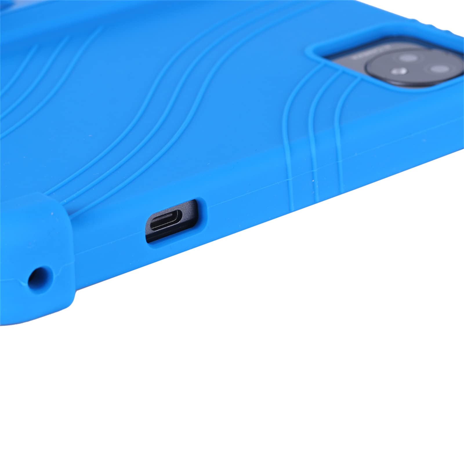 HminSen Case for Blackview Tab 7 WiFi/Tab 8 WiFi Tablet, Kids Friendly Soft Silicone Adjustable Stand Cover for Blackview Tab A7 Kids 10.1 inch/OSCAL PAD60 / PAD70 2023 10.1 Tablet (Blue)