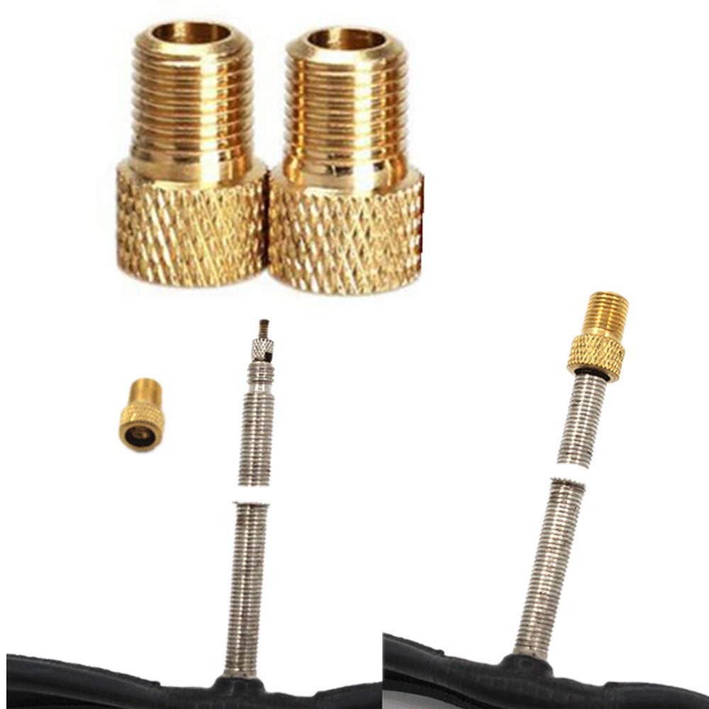 Toxz 2Pc Brass Adaptor Presta to Schrader Bicycle Valve Converter Bike Pump Connector,Zinc Alloy Bike Pump Adaptor