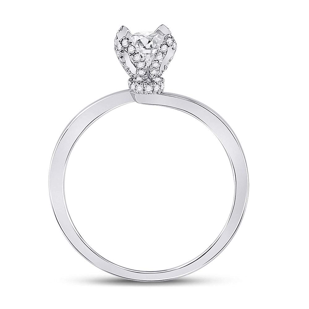 Dazzlingrock Collection 14kt White Gold Womens Round Diamond Solitaire Bridal Wedding Engagement Ring 5/8 Cttw