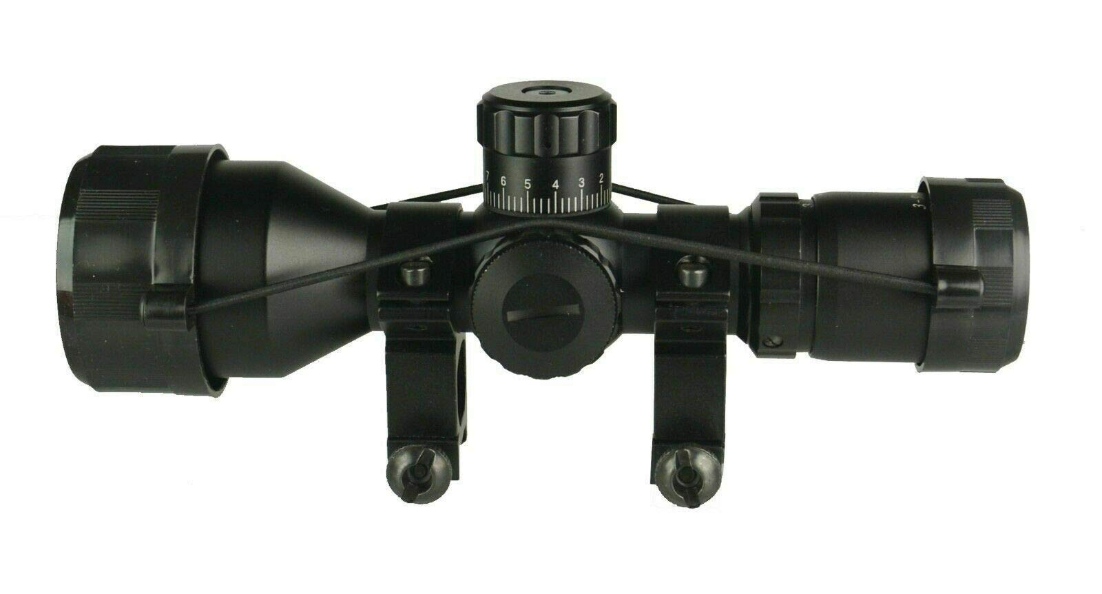 DB TAC INC Compact 3-9x42 Red and Green Color Illuminated Scope Come with Picatinny/Weaver Mount Rings