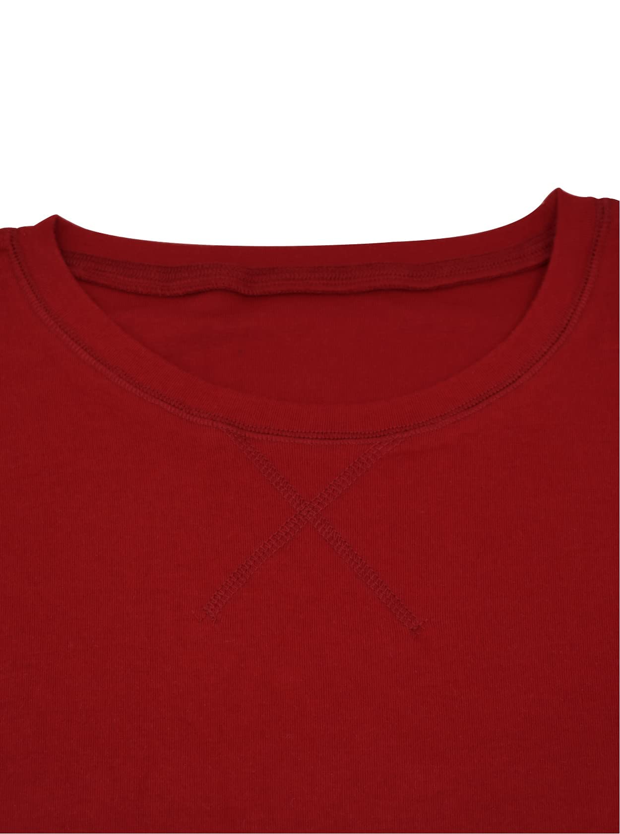 Dbtanjy Womens Casual Sweatshirt Relaxed Pullover - Long Sleeve Color Block Tops Loose Fitting Crew Neck Shirts(Red,Small,Small)