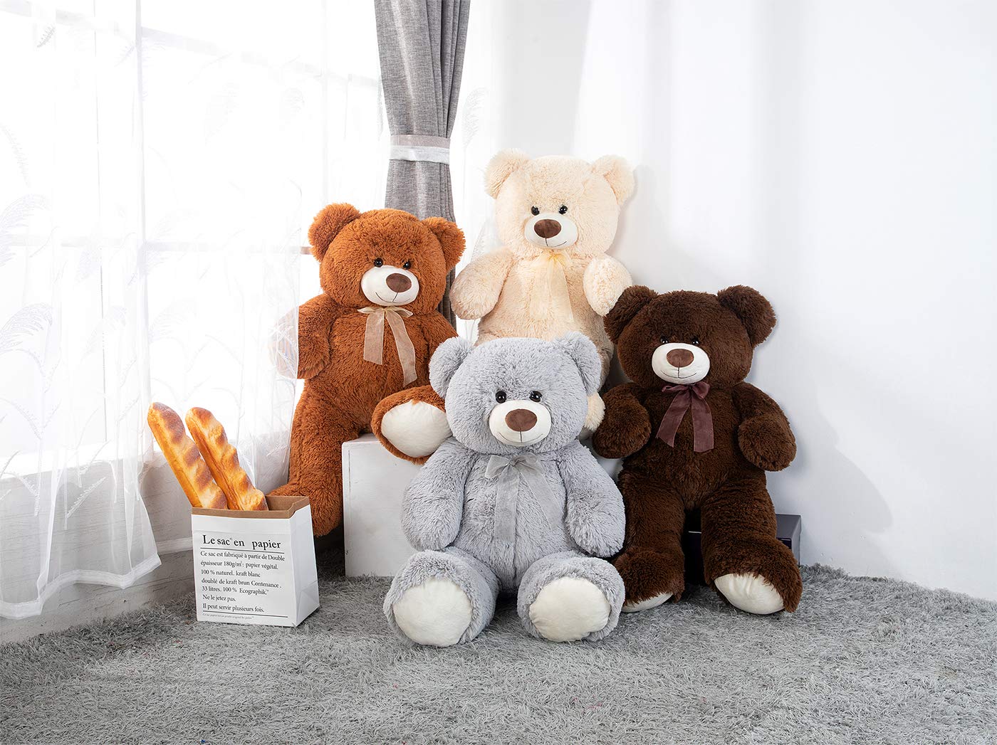 Toys Studio 36 inch Big Teddy Bear Cute Giant Stuffed Animals Soft Plush Bear for Girlfriend Kids, Beige