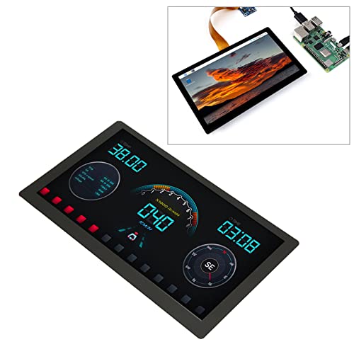 FECAMOS QLED Capacitive Touch Display, 170 Degree Viewing Angle 7 Inch 1024×600 Thin Sensitive Capacitive Touch Screen for Smart Home for New Energy
