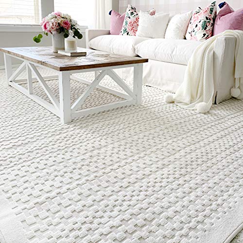 My Texas House Quail Hallow Rug - 5'2" X 7'6" Rectangle In Natural, High-Low, Geometric Design, Indoor Outdoor Patio And Home Decor