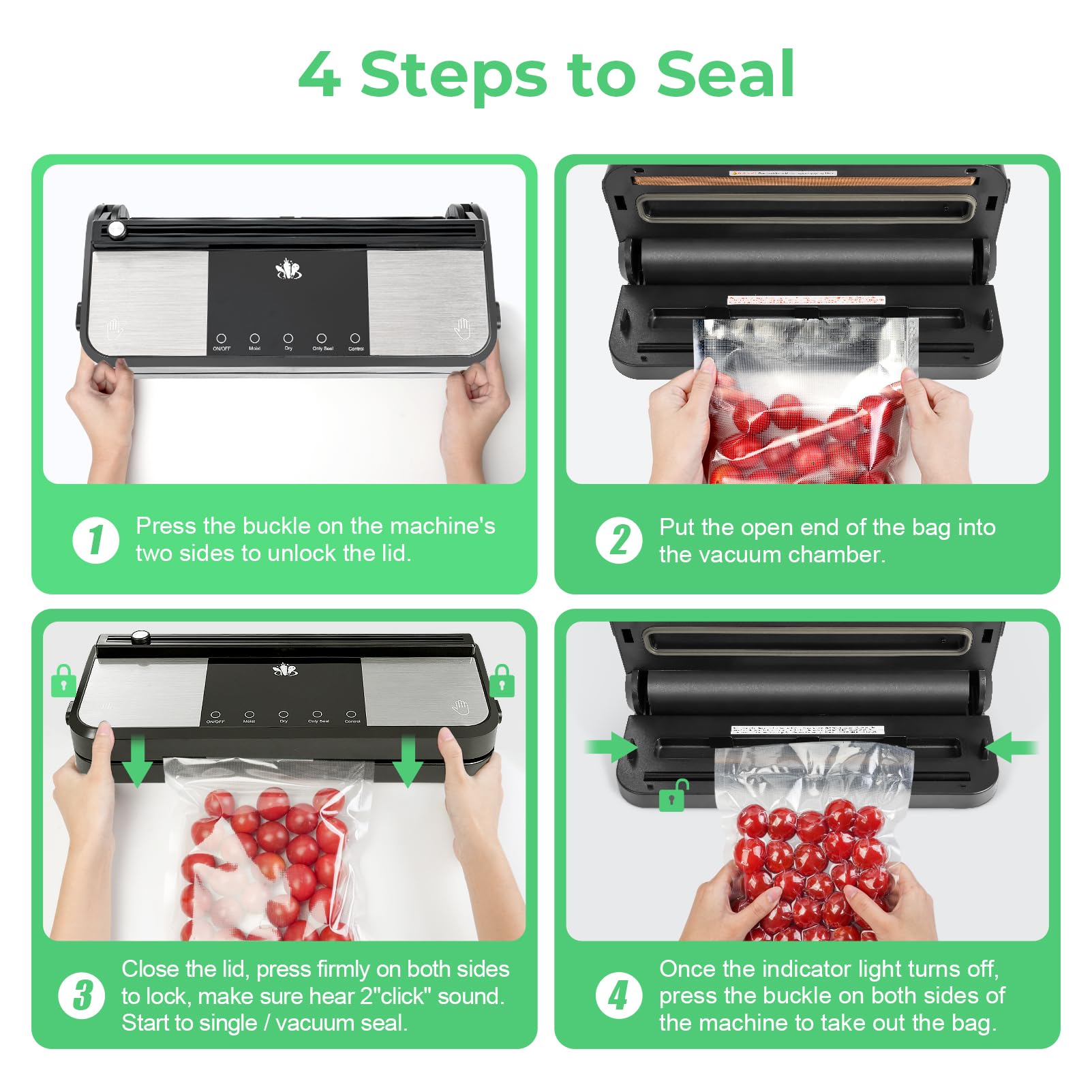 Cordless Vacuum Sealer Machine, Rechargeable Vacuum Sealer for Dry/Moist Food, Build in Cutter and Bag Storage, With External Suction Hose, 1 Pack Vacuum Sealer Roll (Silver and White)