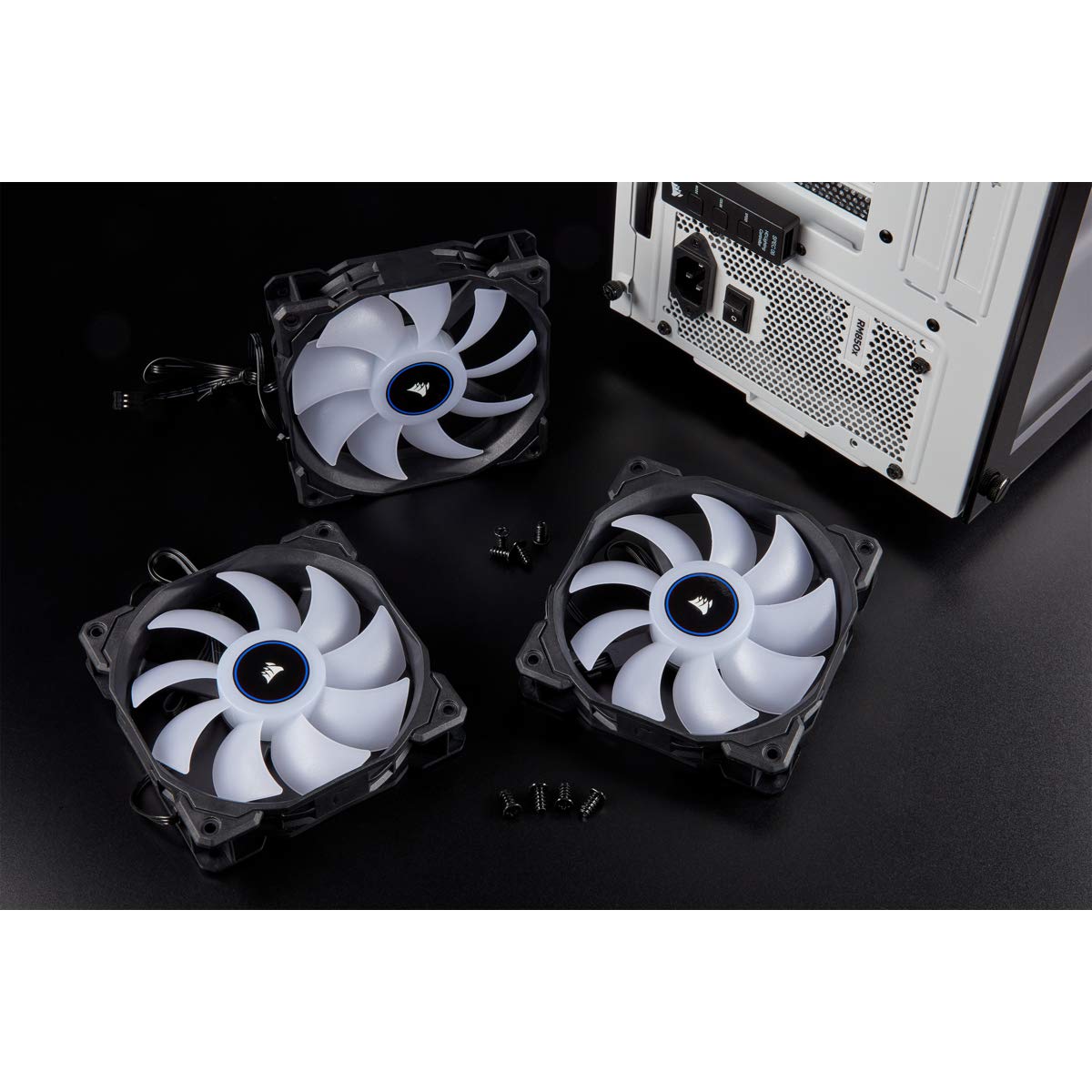 Corsair AF120 LED Low Noise Cooling Fan Triple Pack For Desktop - White Cooling