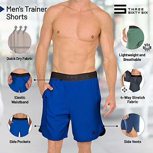 Dry FIT Gym Shorts for Men - Mens Workout Running Shorts - Moisture Wicking with Pockets and Side Hem