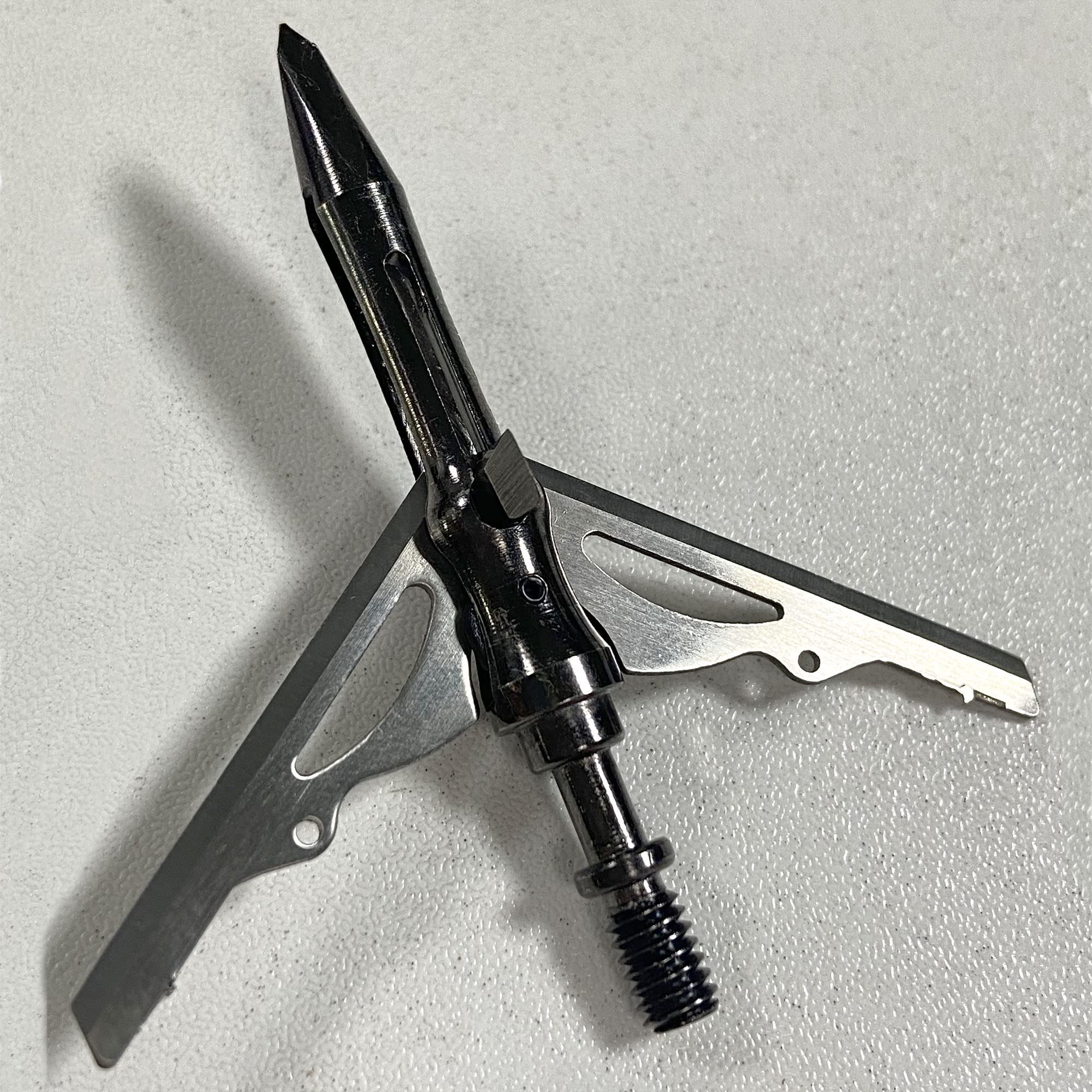 DEEPOWER 4-Pack Mechanical Broadhead 100grain 2 Blade Hunting Broadhead 2"+1/2" Cutting Carbon Steel 4 Blades Archery Broadhead for Crossbow and Compound Bow