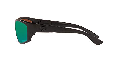 Costa Del Mar Men's Saltbreak Rectangular Sunglasses, Blackout/Copper Green Mirrored Polarized-580G, 65 mm