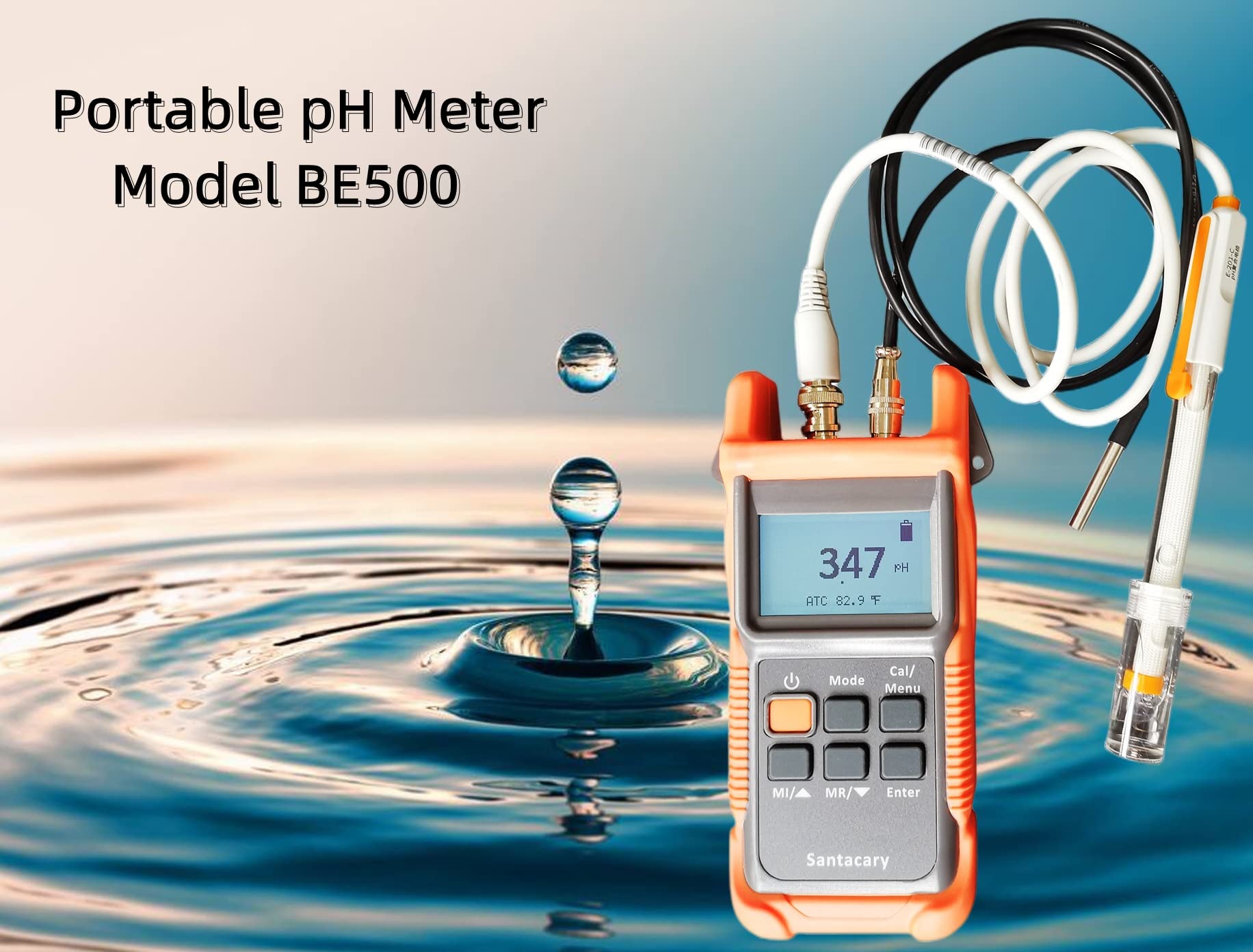 pH Meter, 0.01 pH Accuracy, 0-14.00 pH Measuring Range, 1 to 3 Points Calibration for Precise pH Measurement, Portable