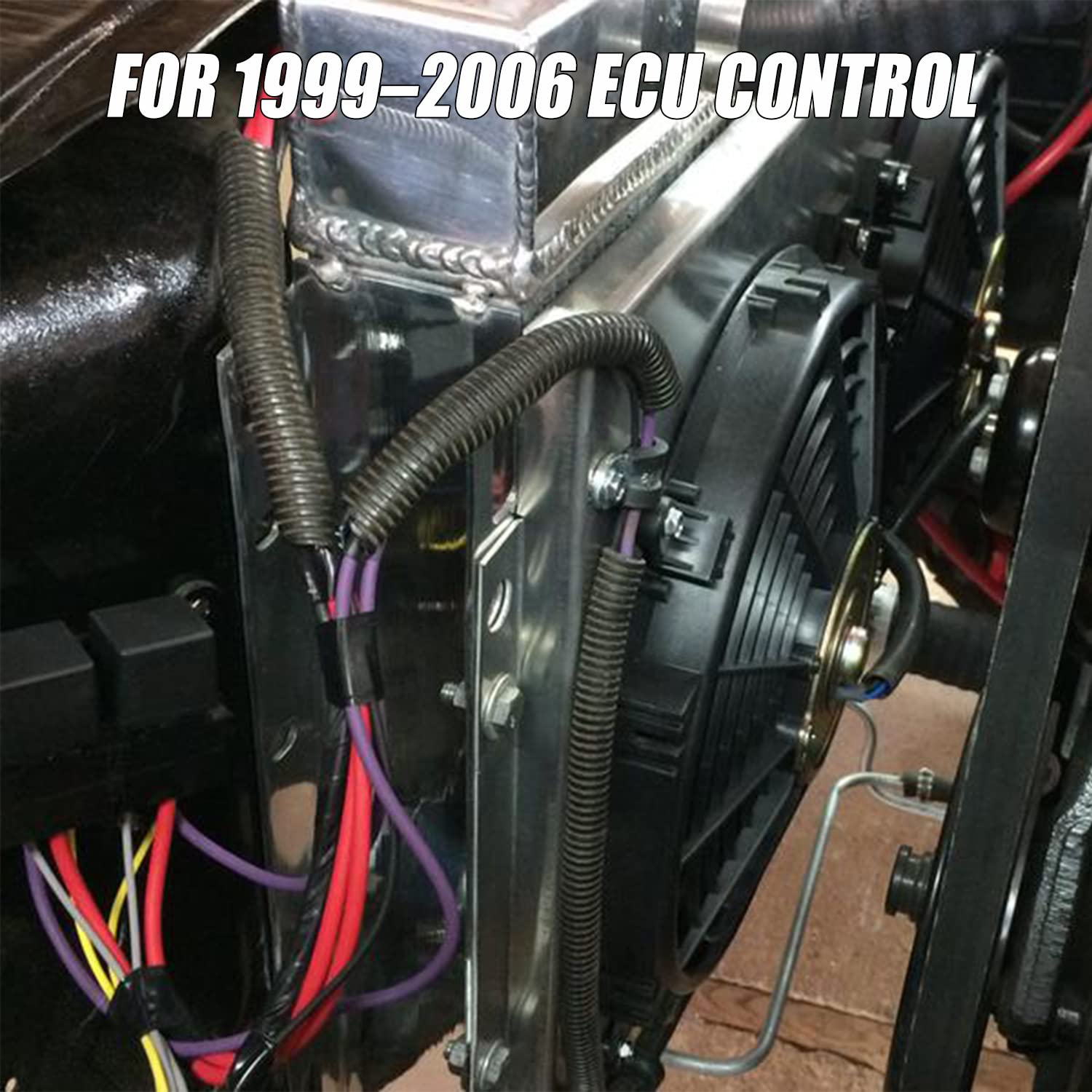 Dual Electric Cooling Fan Upgrade Wiring Harness Kit Compatible with GM 1999–2006 ECU Control Replace 7L5533A226T