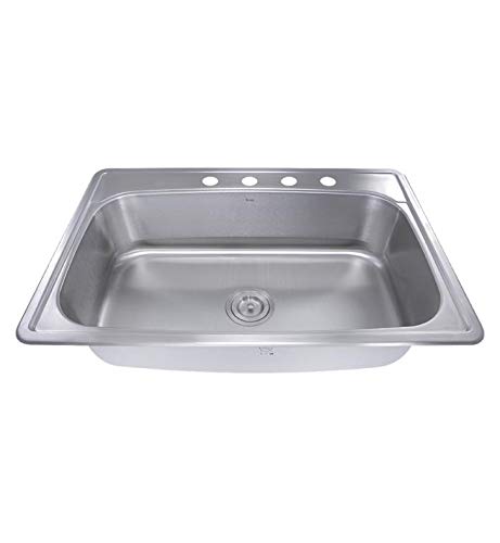Nantucket Sinks NS3322-8 33" Rectangle Single Bowl S. Steel Kitchen Sink