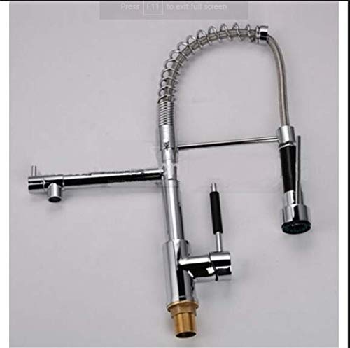 Naples Chrome Finish Kitchen Sink Faucet Pull-out Swivel Spout Hand Sprayer with Hot & Cold Water Mixer
