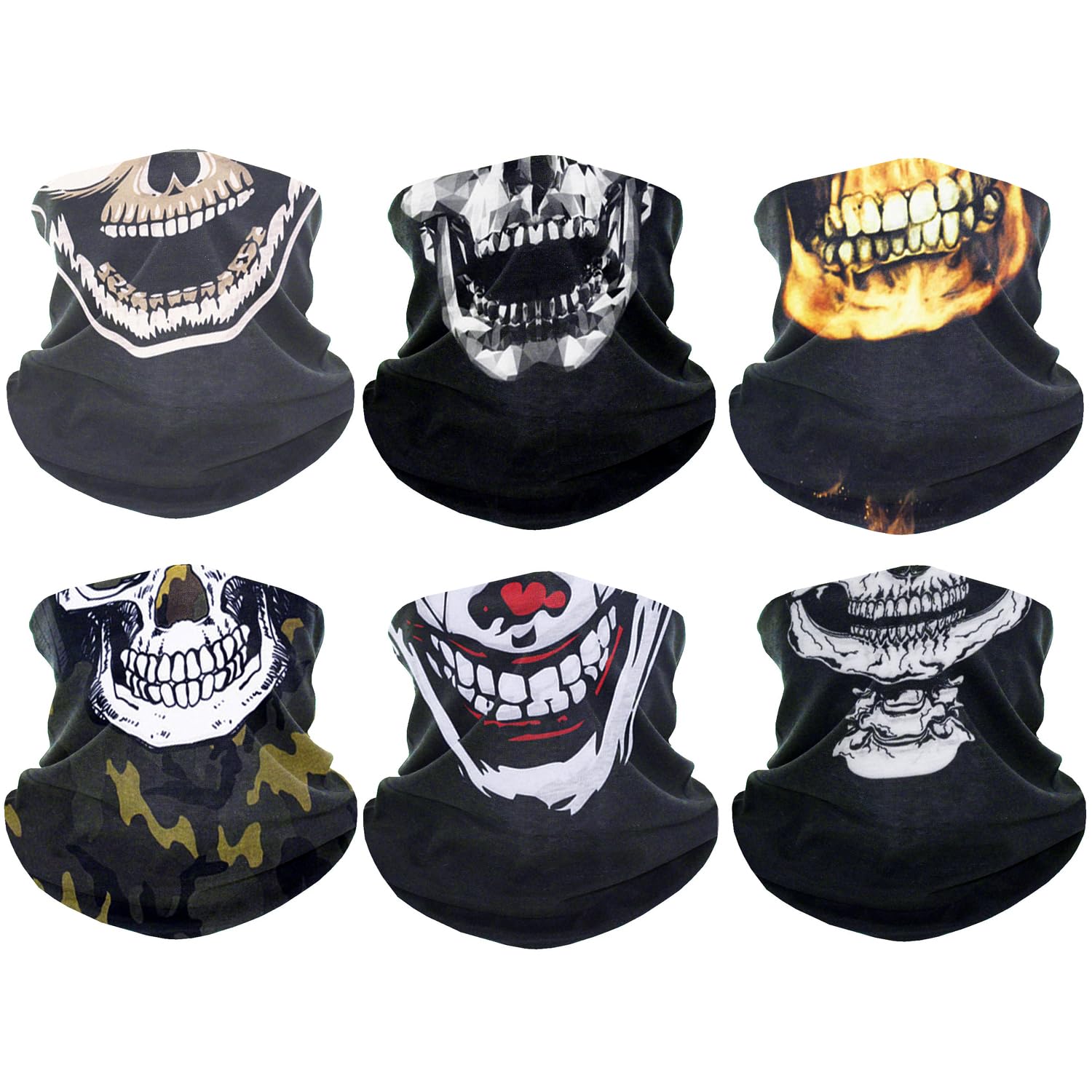 DEMIL 6PCS Seamless Headbands for men & women Balaclava Headwear Head Wrap Scarf (6PCS-U Camouflage1B)