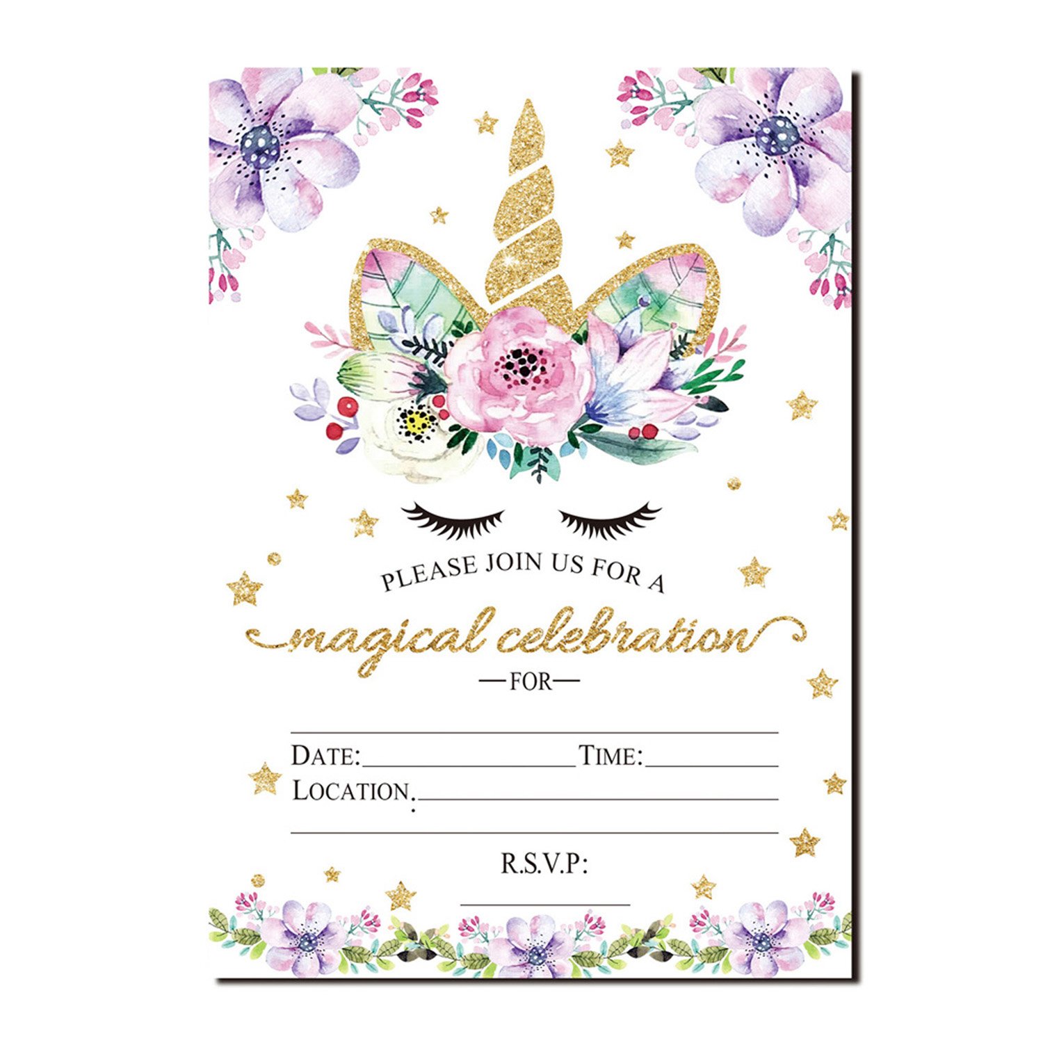 Outego Magical Unicorn Birthday Glitter Unicorn Party for Kids Birthday (Unicorn)