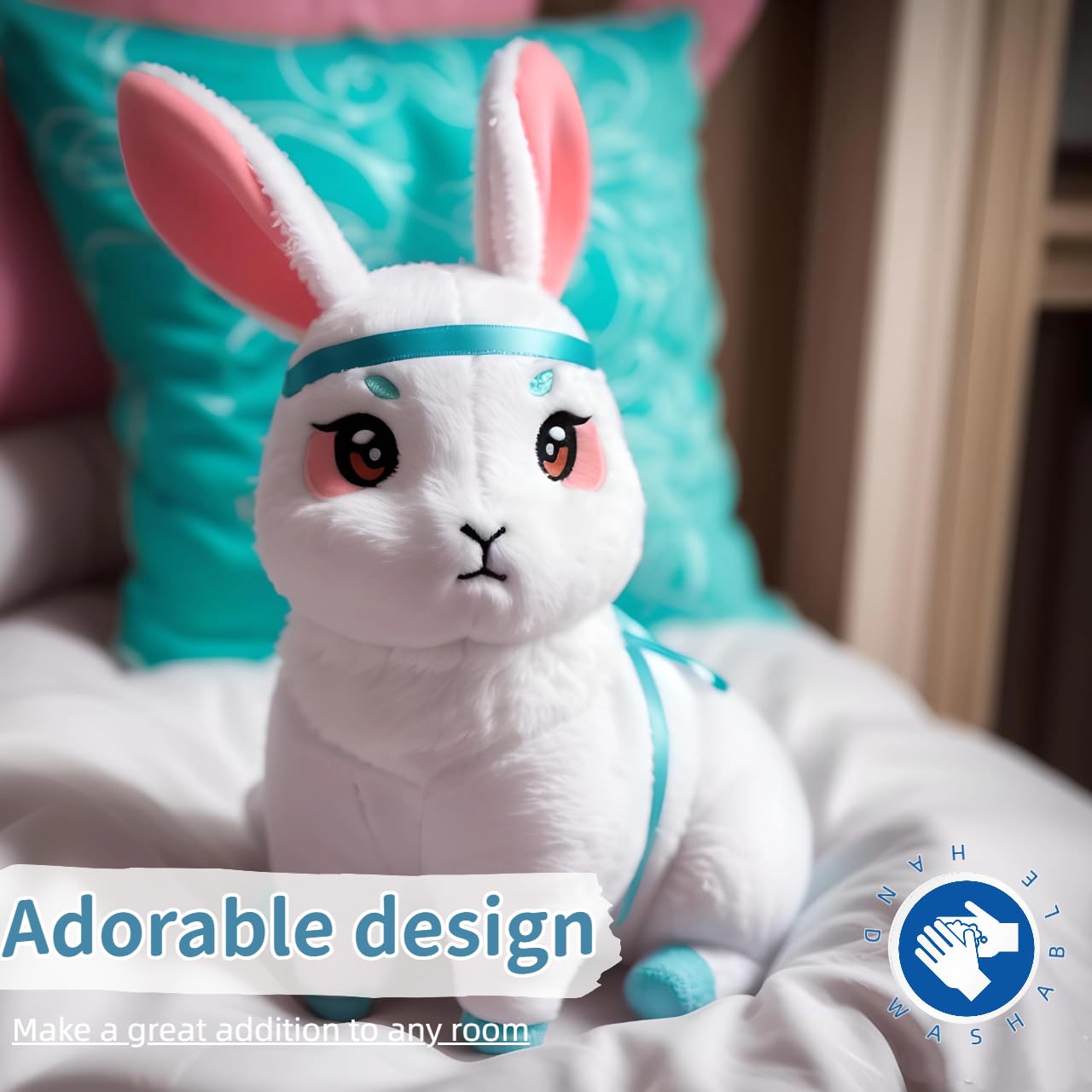 Vercico Bunny Stuffed Animals Anime Plush Toys Easter Rabbit Stuffed Animal Decoration for Anime Fans Gifts 2pcs