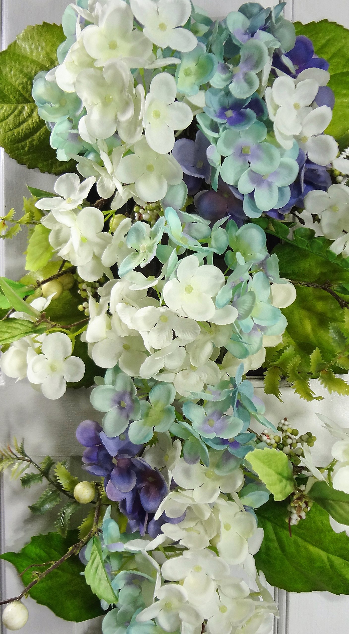 VGIA 36 inches silk hydrangea flowers teardrop garland for wedding party home garden, wedding arch garden wall decoration, home decoration - blue