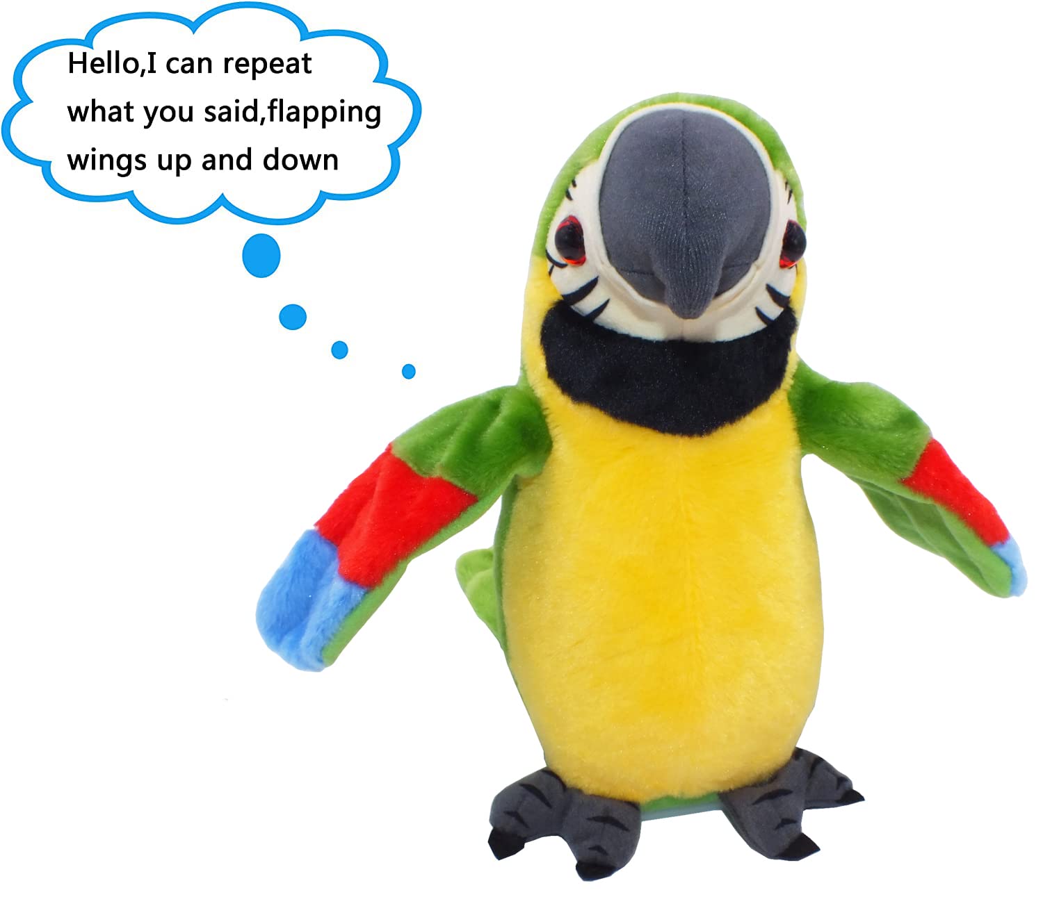 Vincilee Talking Parrot Repeat What You Say Mimicry Pet Toy Plush Interactive Toys Buddy Parrot for Children Gift,4.3 x 8.7inches(Green)
