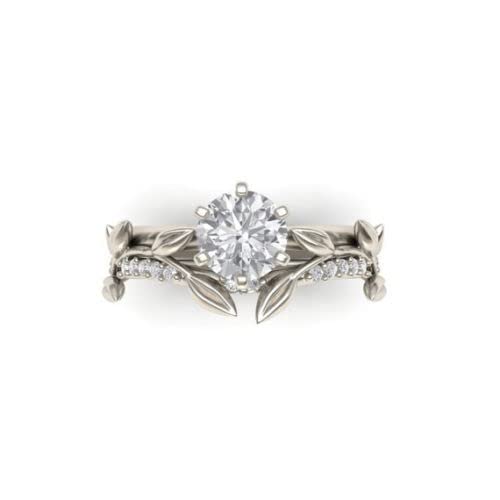 DESTINY JEWEL Unique Style 1.70Ct Round Cut Diamond Bridal Engagement Wedding Ring Set. Solid 925 Silver 14K White Gold Over Ring Set_9