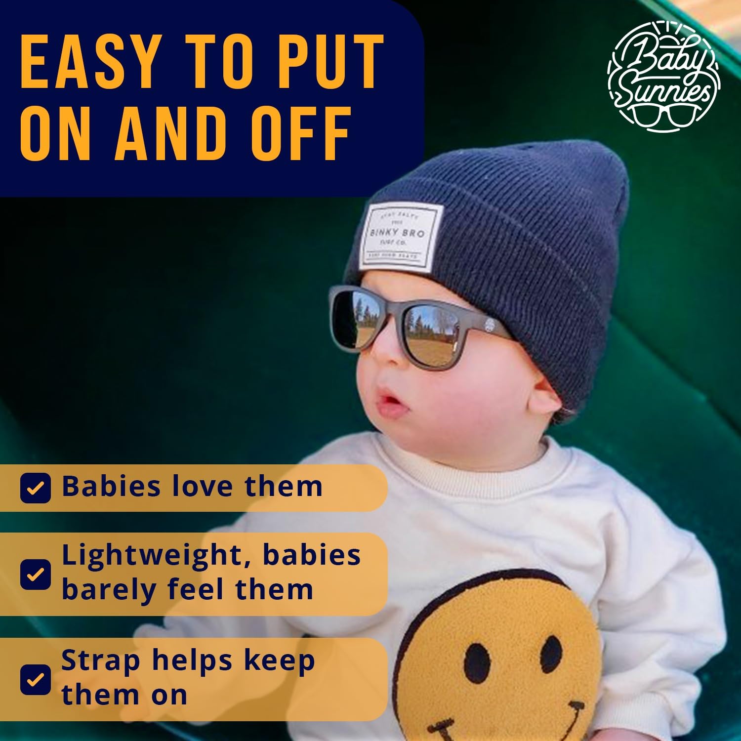 Polarized Baby Sunglasses With Strap - Unbreakable Flexible Infant Sunglasses For Toddlers Newborns 0-24 Months