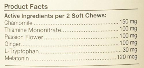 NaturVet Quiet Moments Calming Aid Plus Melatonin 180 Soft Chews 13.9OZ