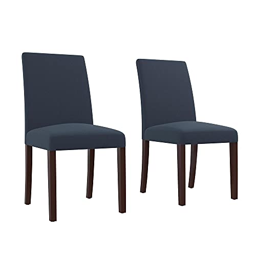 DHP Parsons Upholstered Dining Chair, Set of 2, Navy Linen