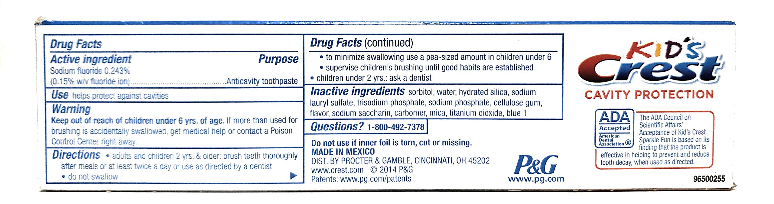 Crest Kid's Sparkle Fun Toothpaste Cavity Protection 2.7oz (3 Pack)