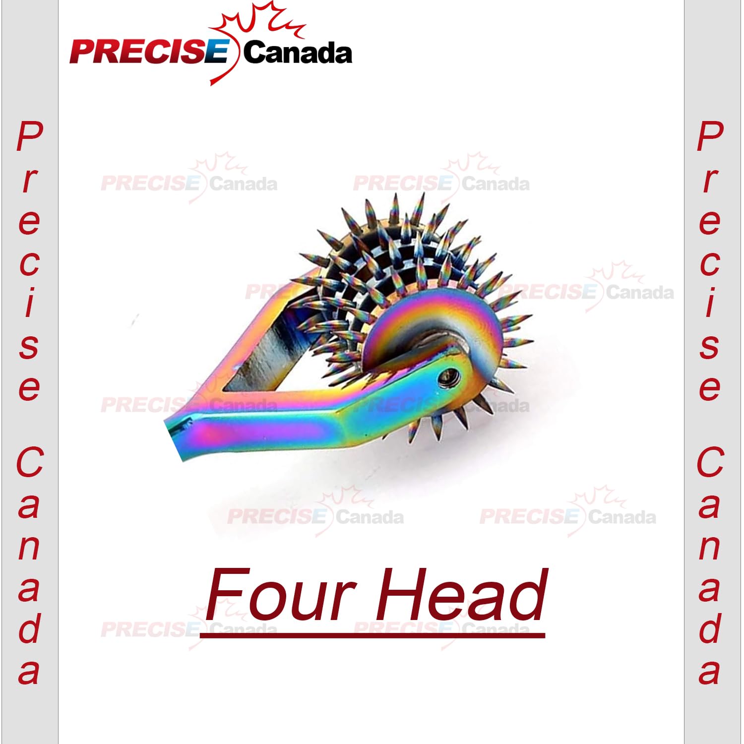 PRECISE CANADA WARTENBERG Stainless Steel Pin Wheel 4 Head - Strong Pinwheel Rainbow Color