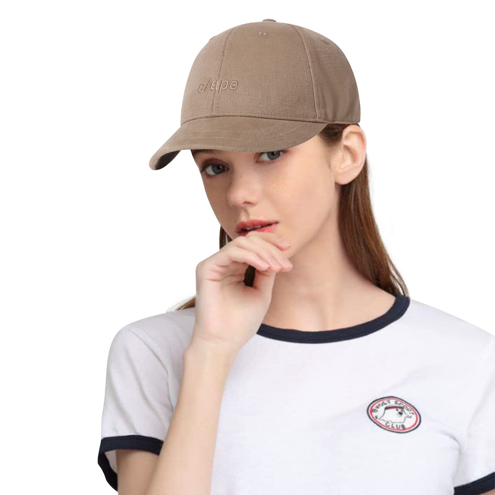 Croogo Short Bill Baseball Cap Casual Trucker Hat Urban Street Hip Hop Hat Curved Brim Snapback Hats for Daily,Black-RD01