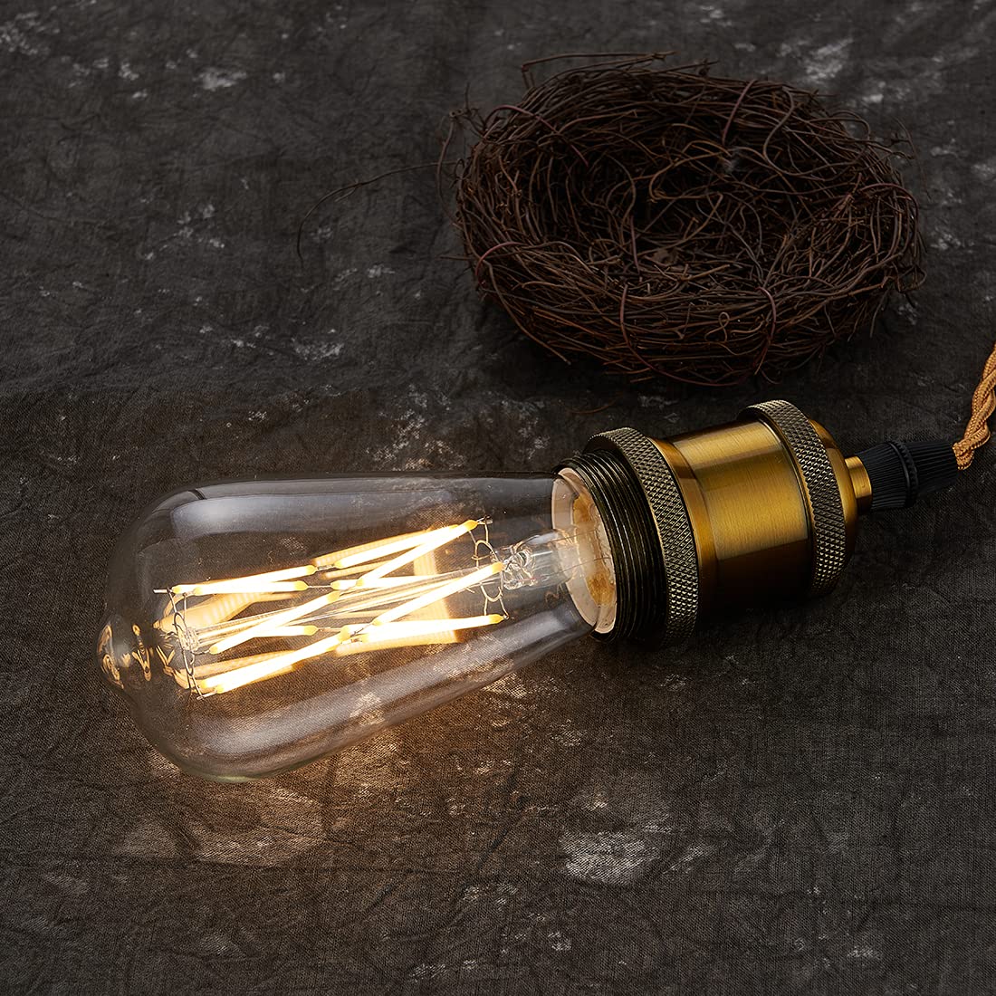 Dimmable LED Edison Bulb, 12W LED Bulb, 3000K Soft White 1100 LM,Edison Style Vintage LED Filament Light Bulb, E26 Base Vintage ST64 Edison Clear Glass Light Bulbs, Unique LED Filament Bulb , 6 Pack