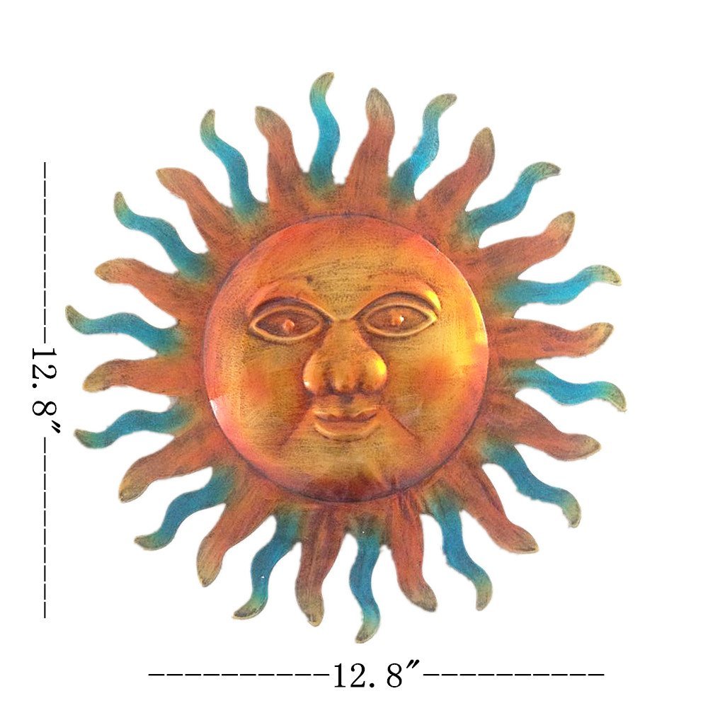 WOERTE HOME Indoor or Outdoor Decoration Artistic Metal Sun Wall Art 12.8-Inch