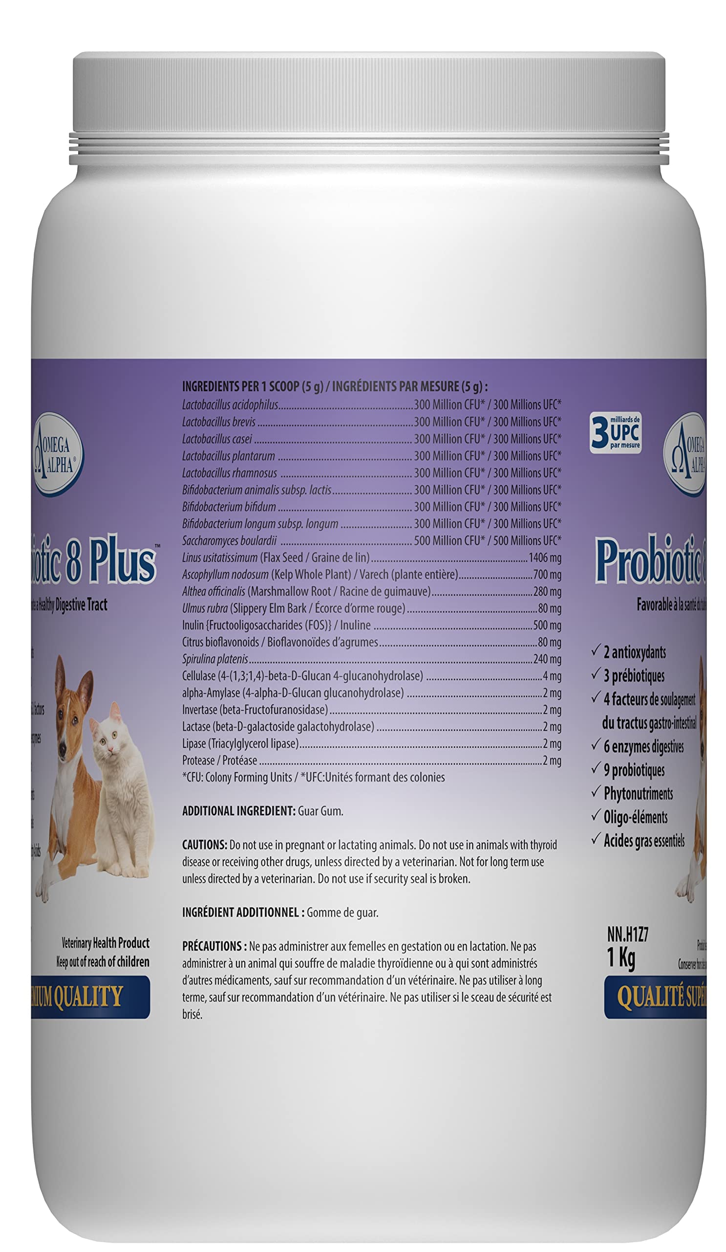 Probiotic 8 Plus Pet Probiotics | Enzymes & Fiber for Digestion | Natural Herbal Digestive Supplement |Reduces Indigestion | Specially for Cat & Dogs (1kg,1000g)