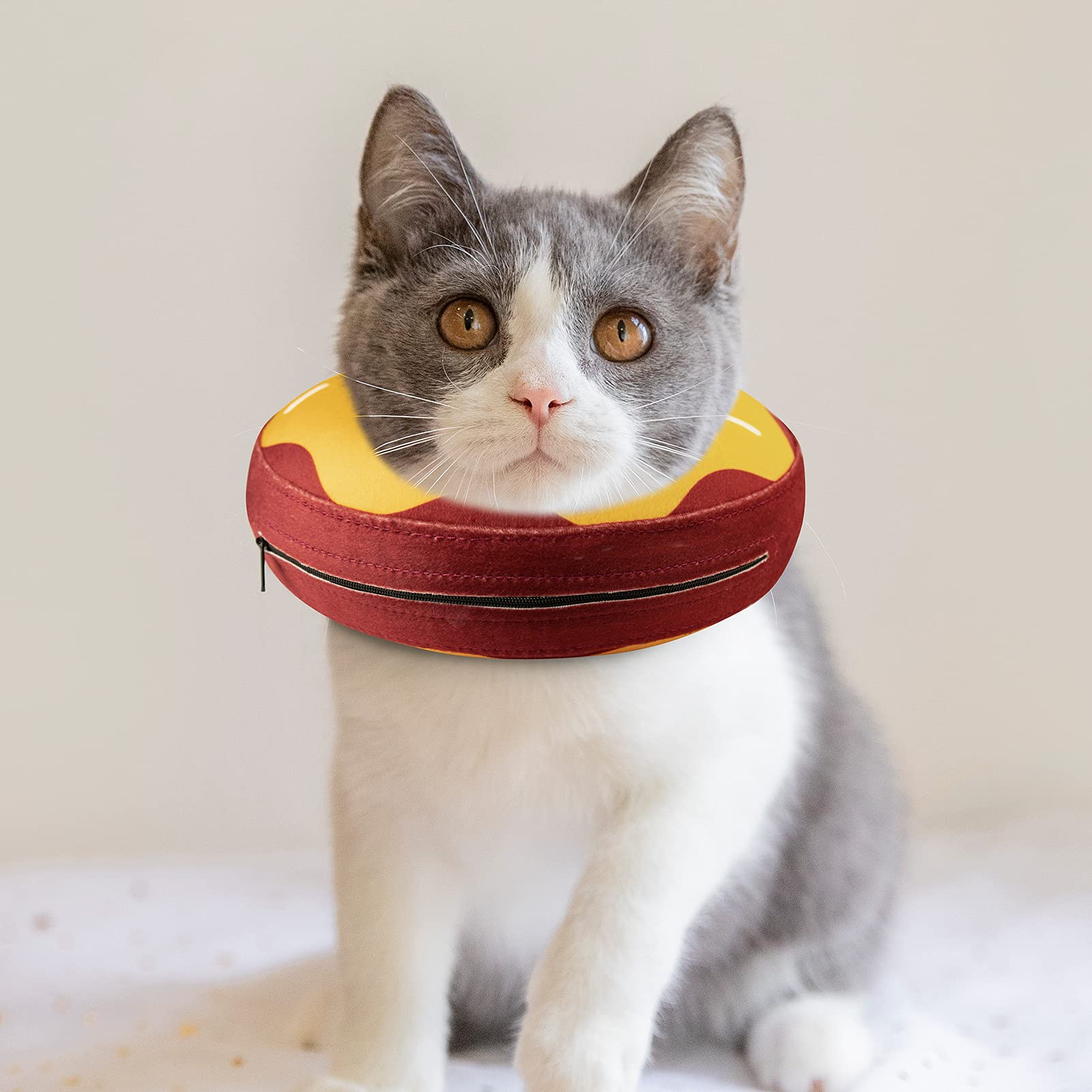 Protective Inflatable Collar for Dogs and Cats - Soft Recovery Pet Cone, E-Collar Does not Impede Vision Orange S