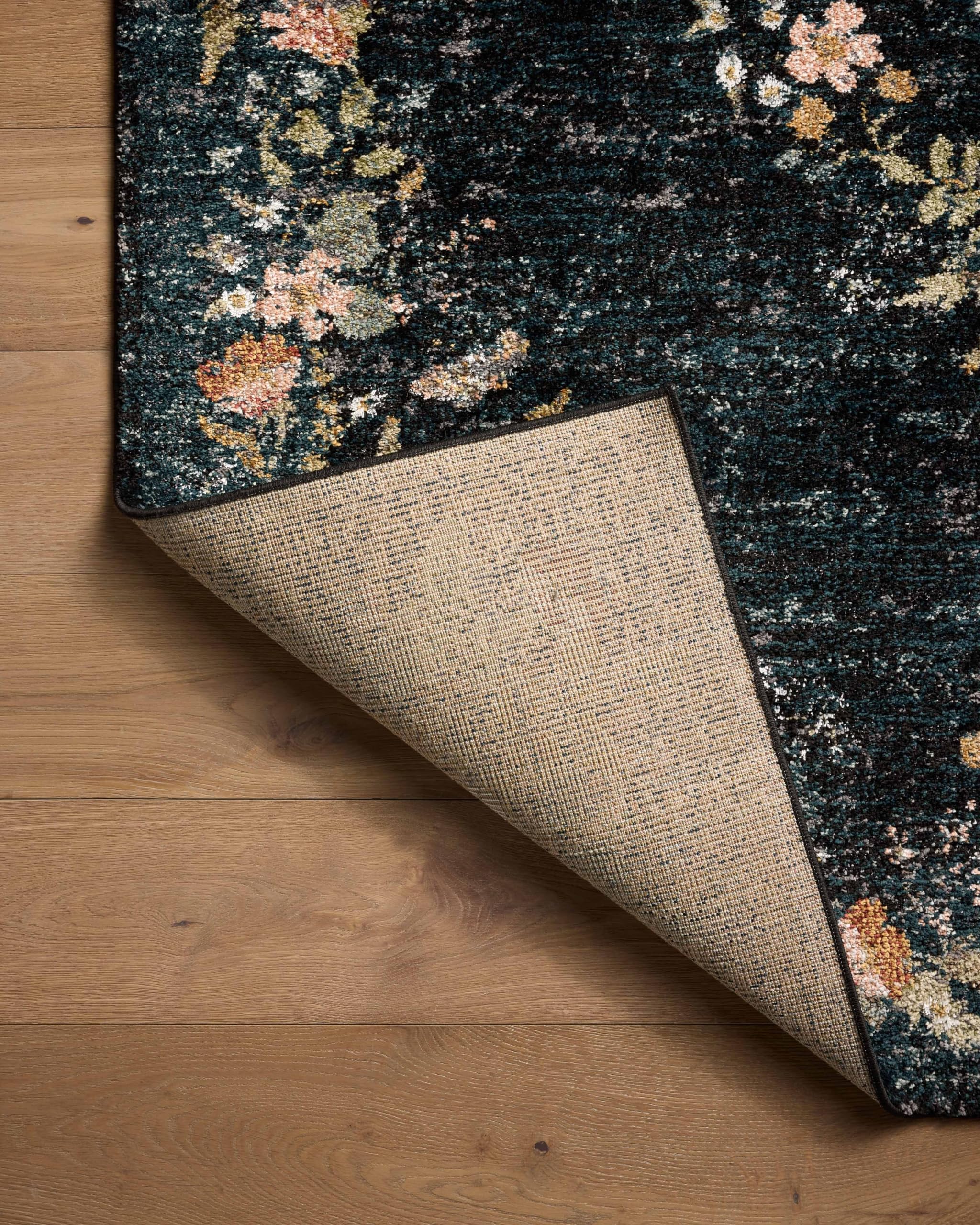 Loloi Rifle Paper Co. x Laurel Black 5'-3" x 7'-8" Area Rug