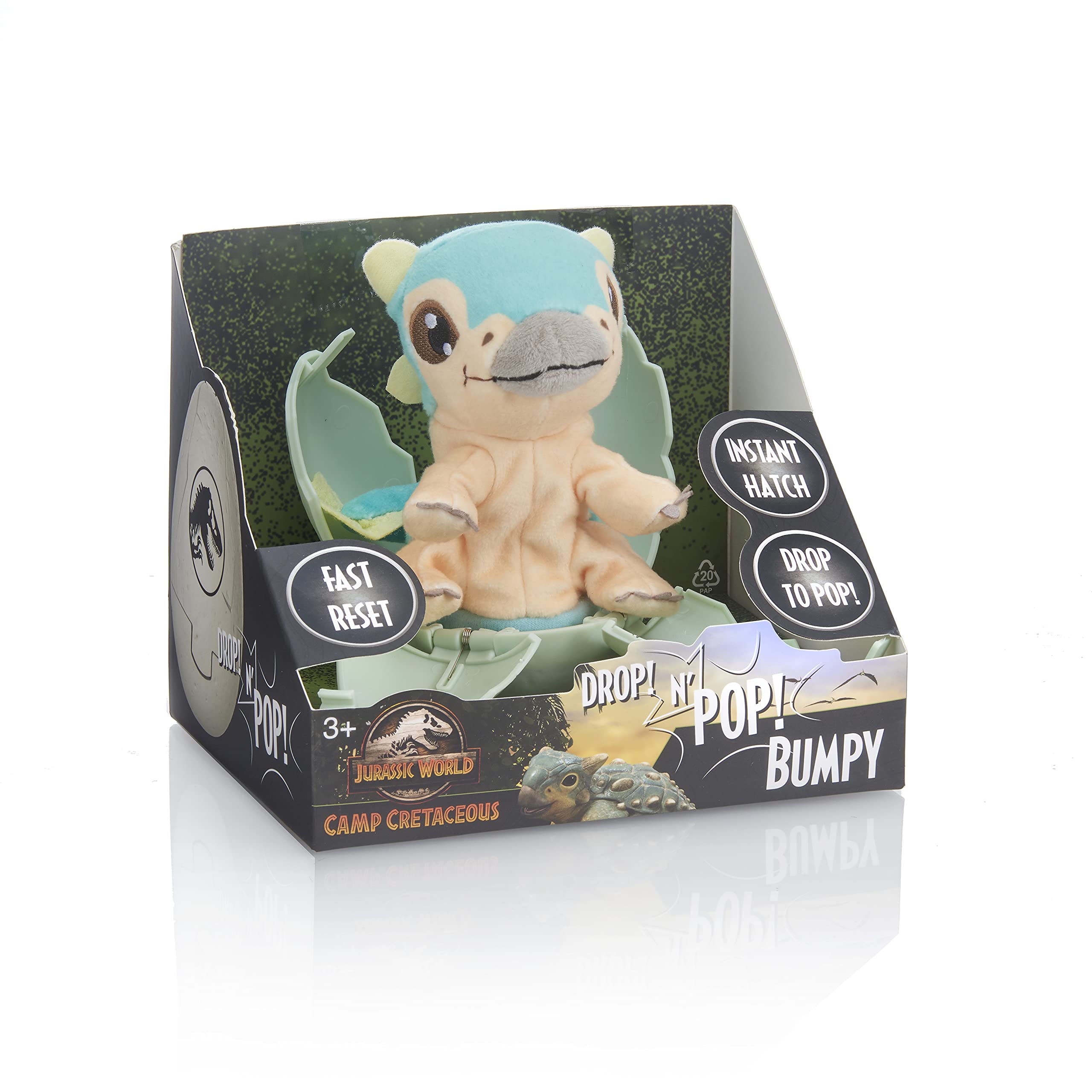 Wow! PODS Stuff Jurassic World Drop 'n Pop Dino - Bumpy | Dinosaur Egg with Pop-up Plush Toy | Official Fallen Kingdom Merchandise, Gifts and Toys for Boys and Girls, Aged 5+
