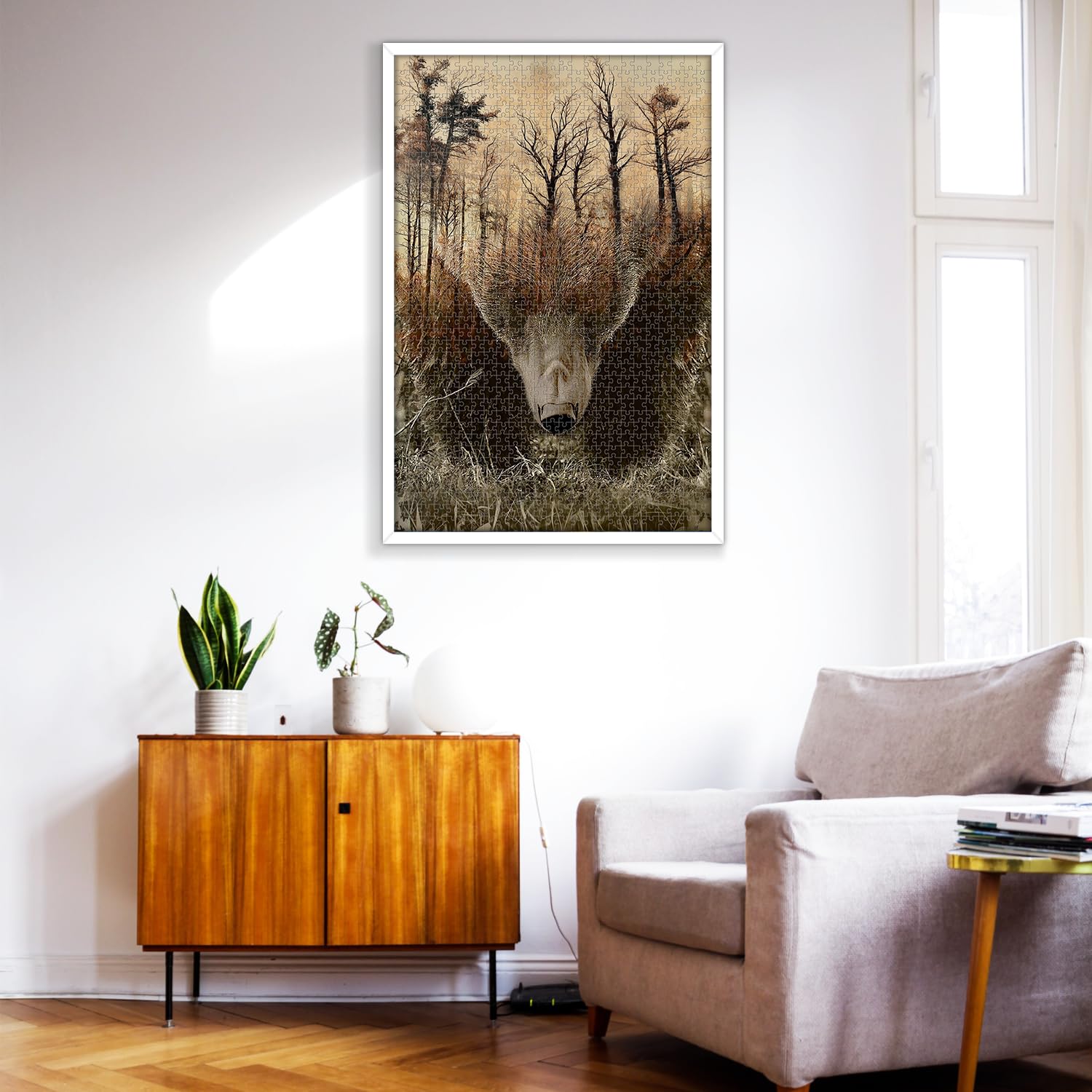 WOZUIBAN Adult Puzzle Classic Jigsaw Puzzle 1000 Pieces Wooden Puzzle DIY Forest Map Bear Modern Home Decor Unique Gift Intellectual Game 75x50cm