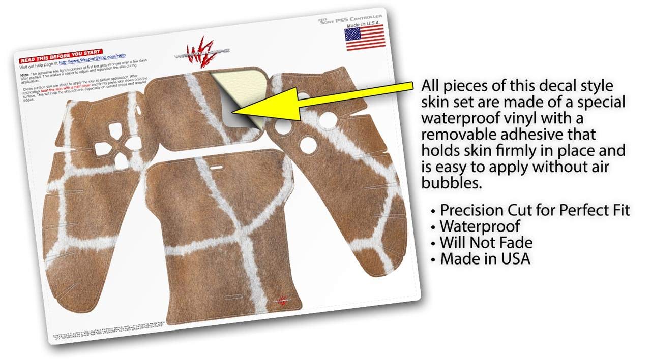 WraptorSkinz Skin Wrap compatible with Sony PS5 DualSense Controller Giraffe 02 (CONTROLLER NOT INCLUDED)