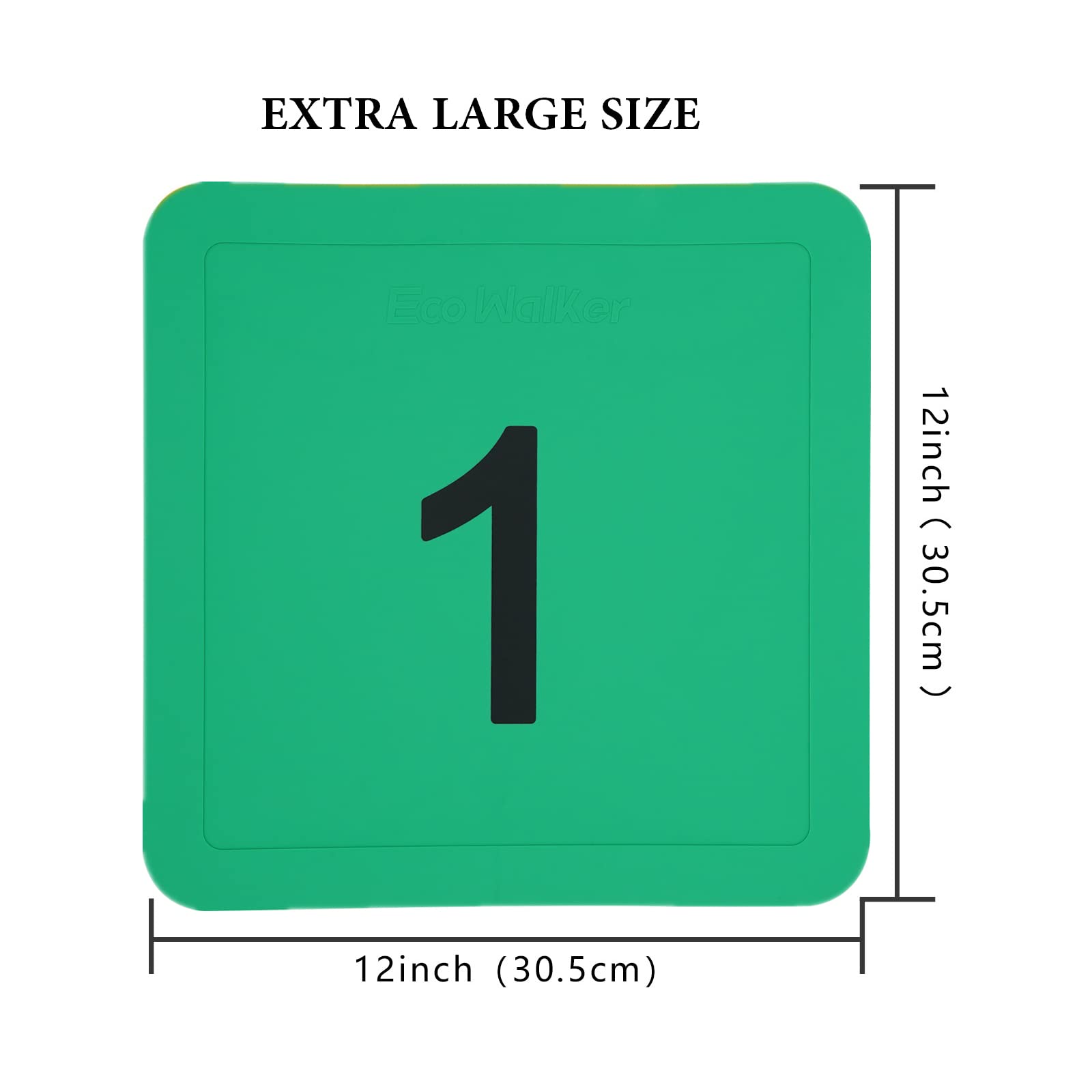 Eco Walker 12inch Numbered Floor Spot Markers Thrown Down Baseball Bases Foot Yard Marker Hopscotch Square Mat (BLUE)