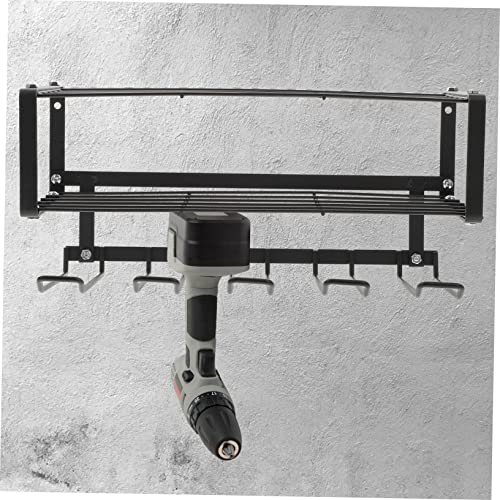 IMIKEYA Electric Drill Storage Rack Electric Tool Electrical Tools Garage Organizer Heavy Duty Shelves Power Screwdriver Cordless Power Tools Cordless Drills Drill Rack Carbon Steel Black