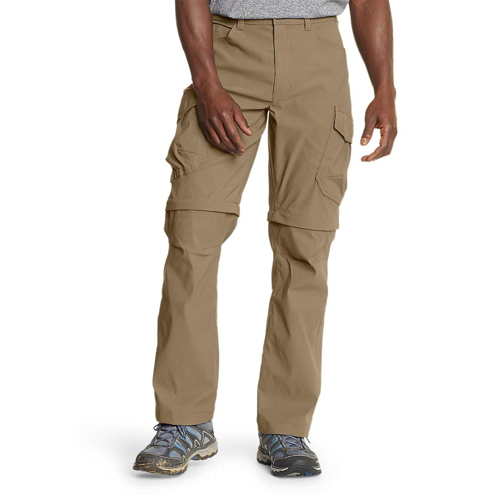 Eddie Bauer Men's Rainier Convertible Pants, Saddle, 32W x 32L, Hiking Pants