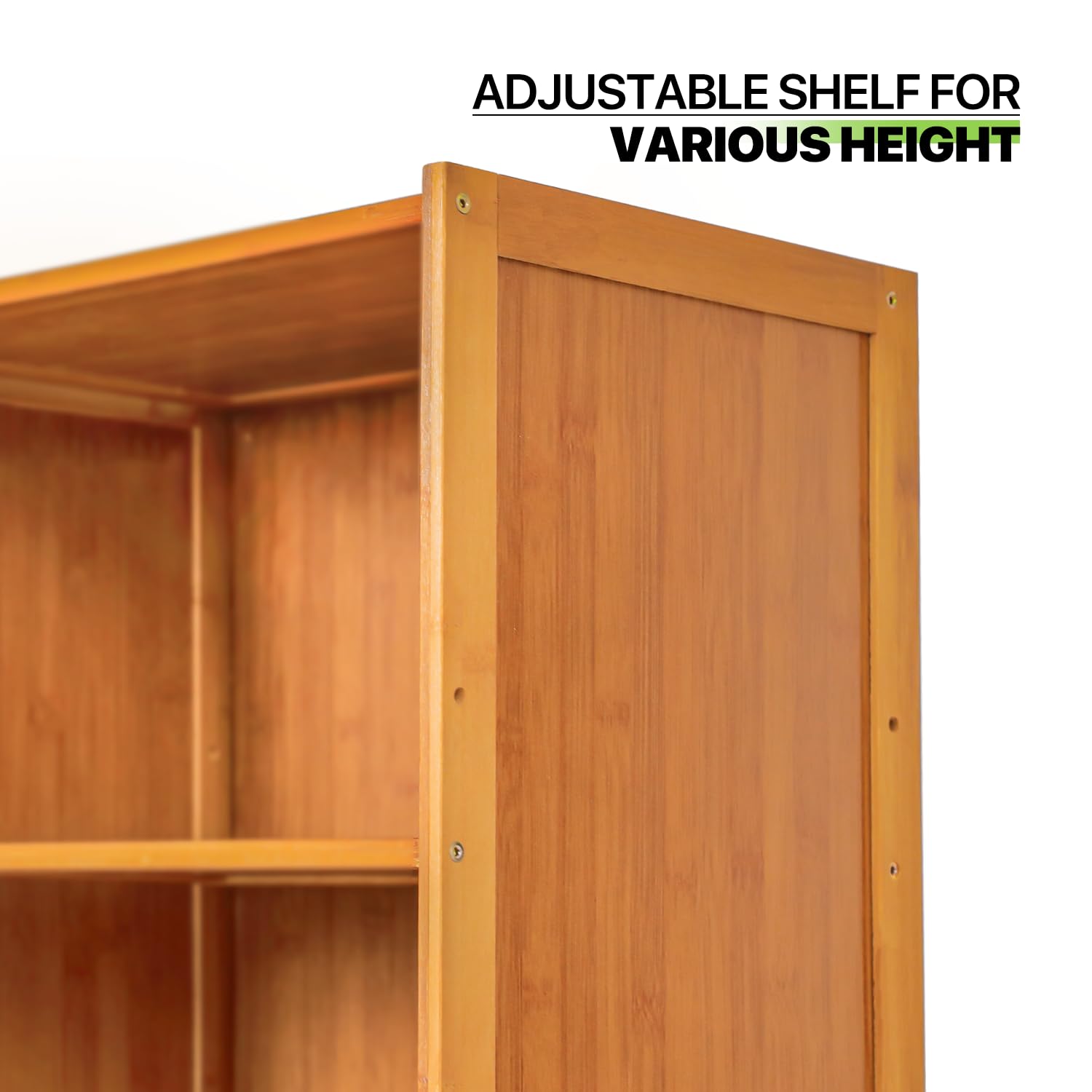 Magshion Bamboo 5-Tier Open Shelf Bookcase, 12" L x 12" W x 49.5" H Brown 5 Cube Organizer Floor Standing Display Storage Shelves Collection Decor Furniture for Home Office Classroom