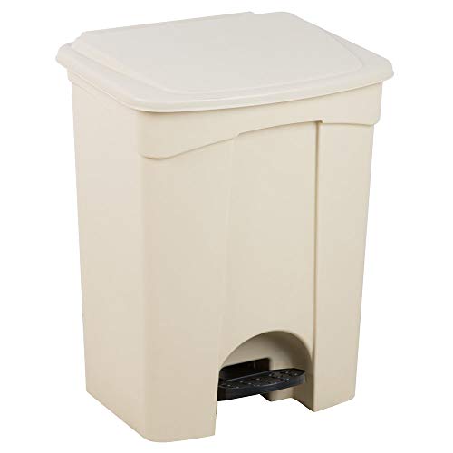 PRO&Family Set of 10! 48 Qt. / 12 Gallon Beige Rectangular Step-On Trash Can. Kitchen Garbage Can Office Trash Can Recycle Bin Waste Basket Touchless