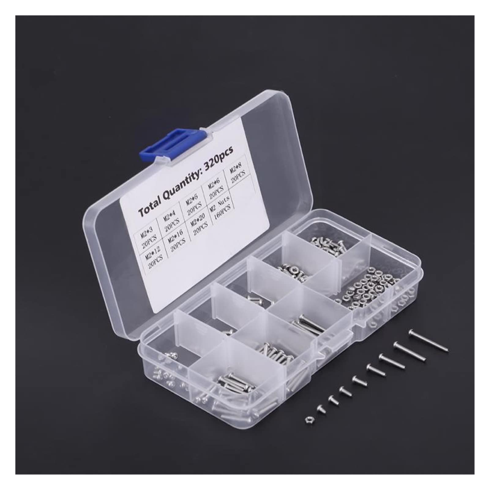 Screw 320Pcs/Set M2 Machine Screws Set Stainless Steel Screws & Bolts Fasteners for Laptop/Phone/PC Repair Tools Kit Easy to Install