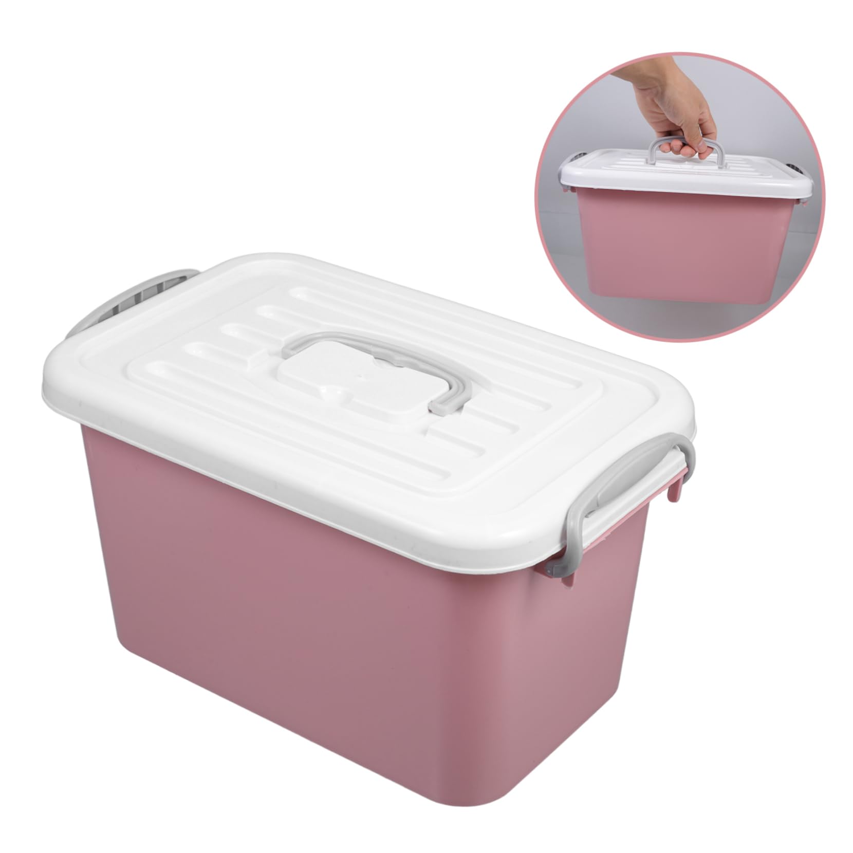 IMIKEYA Box Storage Bins with Lids Fabric Storage Baskets Building Blocks Storage Containers Toy Storage Bins Book Bin Storage Basket with Lid Plastic Storage Container with Lid Pp Pink