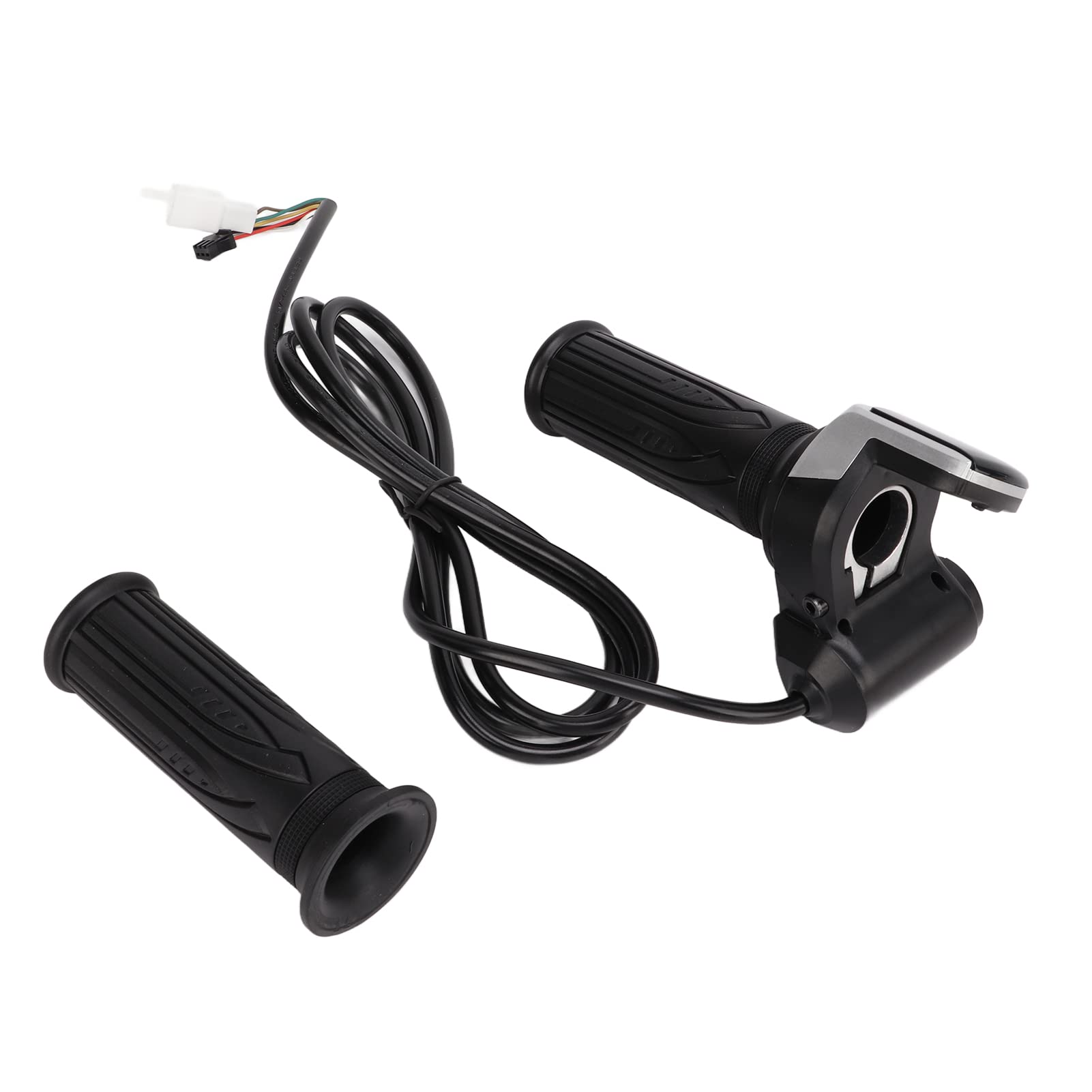 Electric Bicycle Throttle Handle, Rubber LED Display Electric Bike Throttle Grip with Battery Indicator Power Switch Key (#3)