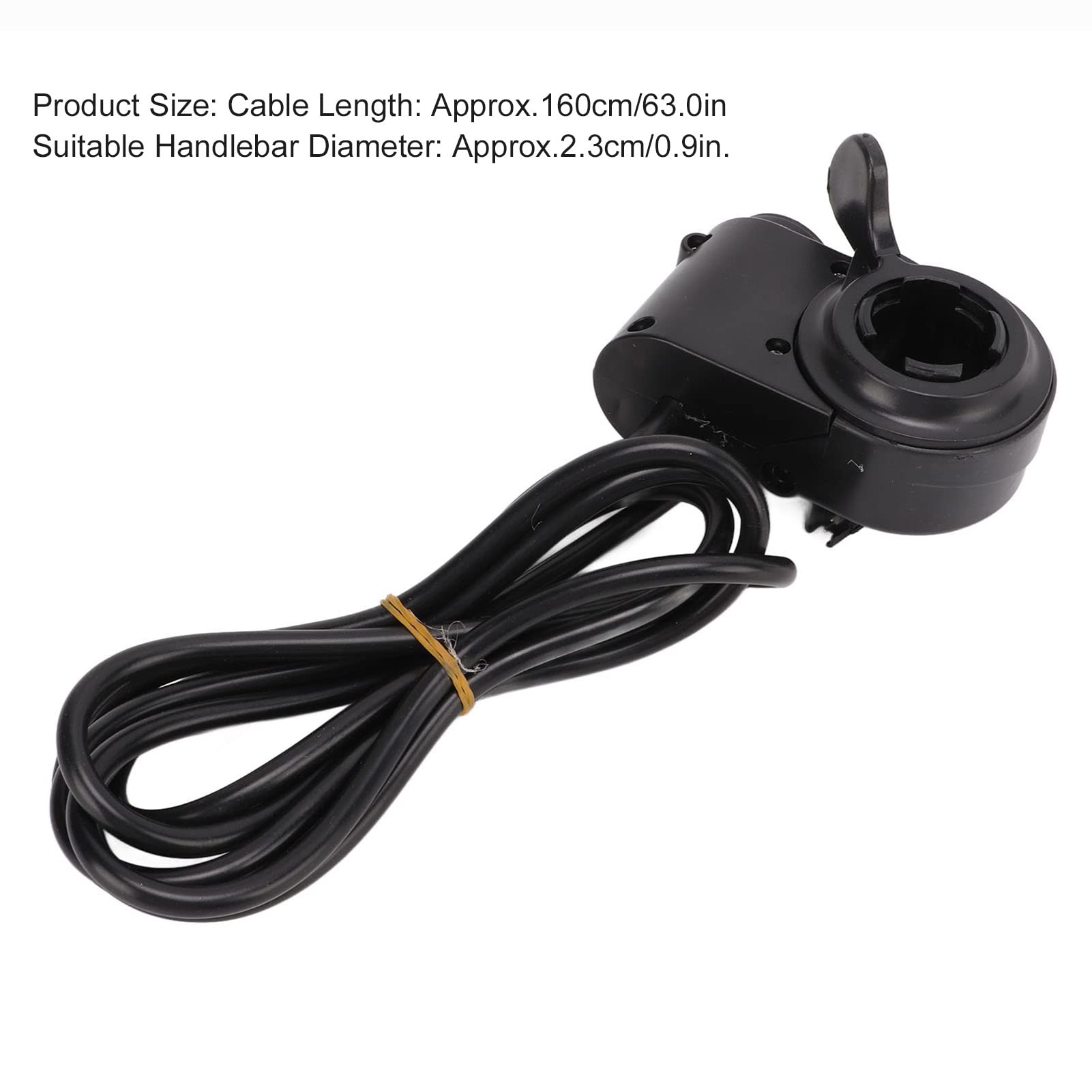 Electric Bicycle Thumb Throttle, Universal 1.6m Cable Bike Thumb Throttle Accelerator 6 Core Wire 12V to 99V for Electric Scooter