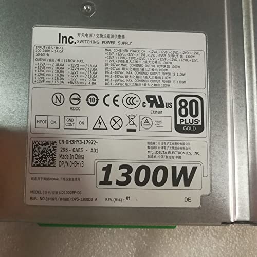 PSU for T7910 T5810 T7810 T76101300W Power Supply H1300EF-02 D1300EF-00 D1300EF-01 D1300EF-02 H3HY3 V5K16 MF4N5
